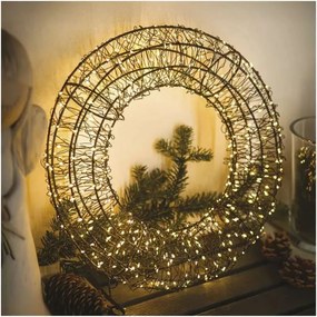 EMOS LED vánoční kovový věnec 38cm DCTW34