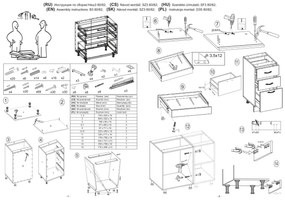 Dolní kuchyňská skříňka VITO se šuplíky - 80x82x52 cm - šedá lesklá