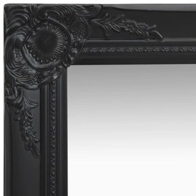 Nástěnné zrcadlo Parrenic - barokní styl - černé | 60x60 cm
