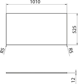 Sapho Lorea deska 101 x 1,2 x 51,5 cm Rockstone black attica černá LE100-0598