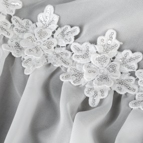 KRÁTKÁ VÁNOČNÍ ZÁCLONA NA PÁSCE FLAKE 150X40 CM BÍLÁ