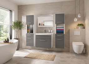Koupelnový nábytek skříňky s umyvadlem a zrcadlem šedá antracit grafit  ROD PRIMO M 6/0/W/SR/0/ZINC