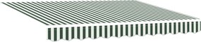 Stahovací markýza Zelená a bílá 300 x 250 cm Polyester a hliník 3330181