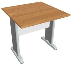 Stůl jednací rovný 80 cm - Hobis Cross CJ 800 Dekor stolové desky: olše, Dekor lamino podnože: bílá, Barva nohou: Stříbrná