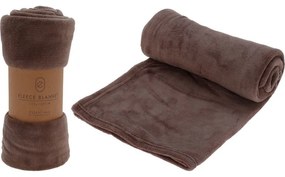 HOMESTYLING Deka fleece 125 x 150 cm ESSENTIALS šedohnědá KO-HZ1011800