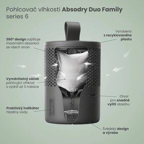 Everbrand Sweden Everbrand pohlcovač vlhkosti Absodry Duo Family Bag 6-series, do 60 m3, černý