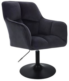 LuxuryForm DESIGN Otočné křeslo AMALFI VELUR na černém talíři - černé