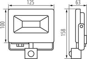 LED reflektor s čidlem Kanlux ANTEM LED 20W-NW-SE B IP44 33206