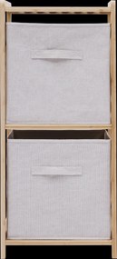 Bambusový regál TIDY se dvěma látkovými boxy, 34,7 x 33 x 77,5 cm