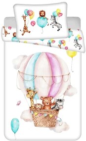 Jerry fabrics Disney povlečení do postýlky Zvířátka Flying balloon baby 100x135 + 40x60 cm
