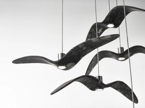 Brokis NIGHT BIRDS PENDENT závěsné svítidlo Brokisglass PC962 Barva skla: Opál - opálové sklo - masiv, Barva el. vedení: Textilní kabel -  světle šedý