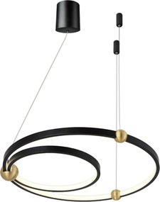 Toolight - Ring, LED závěsné svítidlo Black Ring + dálkové ovládání APP692-30-50, černá, OSW-06095
