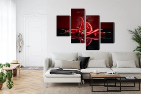 Vícedílný obraz Červené Chilli Papričky Nedostatek Nedostatek Plátno Canvas 120x75