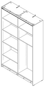 Sconto Úzká policová skříň KENTUCKY bílá