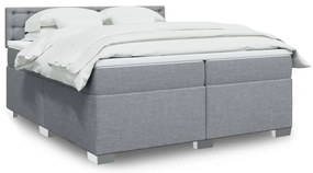 Box spring postel s matrací světle šedá 200 x 200 cm textil 3286009