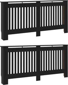 Kryt radiátoru 2 ks Černá 172 x 19 x 81,5 cm Kompozitní dřevo 3403235