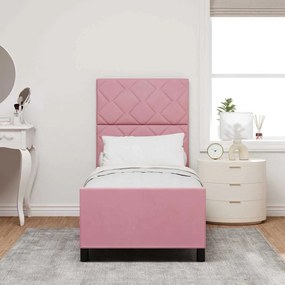 Postel s boxspringem s čelo Růžová 80 x 200 cm samet 3344974