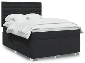 Box spring postel s matrací černá 160x200 cm umělá kůže 3293028