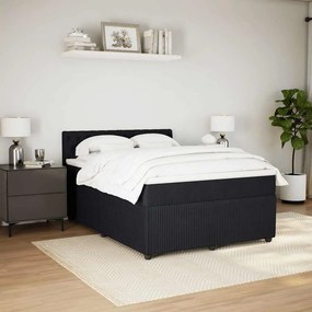 Box spring postel s matrací černá 140 x 190 cm samet 3290042
