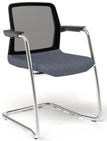 NARBUTAS - Židle WIND SWA024 s černým rámem a chromovanou podnoží