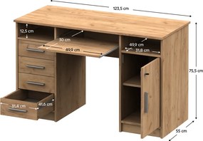 PC stůl, dub artisan, B9 NEW