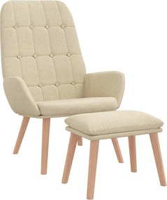 Relaxační křeslo s podnožkou krémové textil 3315151