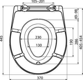 Alcadrain WC sedátko univerzální s integrovanou vložkou, Duroplast - A603