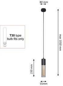 Lustr na lanku MELODY 1xE27/15W/230V černá
