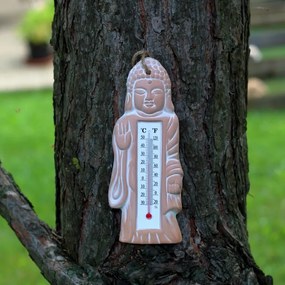 Venkovní teploměr keramický Buddha 20,5cm