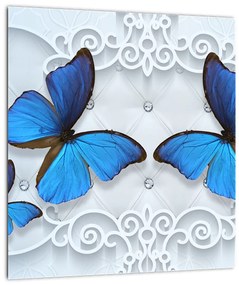 Obraz - Modří motýli (30x30 cm)