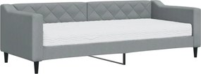 Válenda s matrací světle šedá 80 x 200 cm textil 3197403