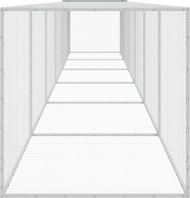 Klec pro kuřata se střechou světle šedá 603 x 98 x 90 cm ocel 3189046