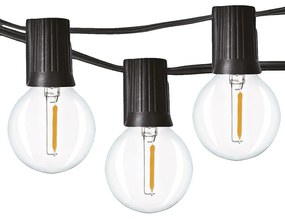 SOLIGHT LED venkovní řetěz s žárovkami, 25 žárovek, 15m+5m, 20W, teplá bílá