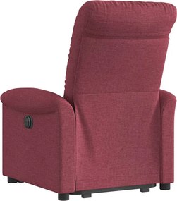 Elektrické zvedací polohovací křeslo vínové textil 3303277