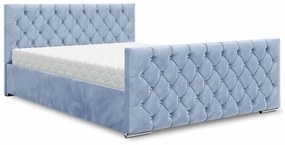 Manželská postel 180 cm Quintin (světle modrá) (s roštem a úložným prostorem). 1047147