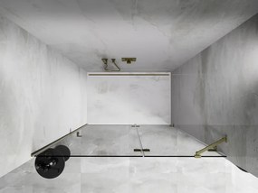 Mexen, Mexen Lunar pravé otočné sprchové dveře 135 cm, transparentní, broušené zlato - 834-135-000-55-00-P