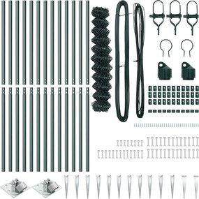 Řetězová plotová konstrukce s hroty 25 x 1,4 m Zelená Síťovina 3351171