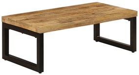 Konferenční stolek 100 x 50 x 35 cm masivní mangovník a ocel - Default Title