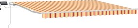Stahovací markýza Žlutá a oranžová 450 × 300 cm Látka a hliník 3330900