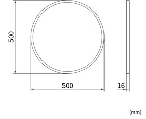 Erga Round, kulaté zrcadlo 50cm, černý rám, ERG-V01-ROUND-5050-BK