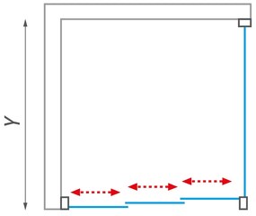 Roth LEGA LINE PD3N+LLBD Sprchový kout čtvercový 100x100 cm Profil: Bílá, Sklo: Rugiada