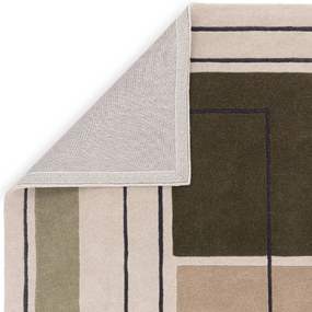 Tribeca Design Kusový koberec Jigsaw Outline Khaki Rozměry: 200x290 cm