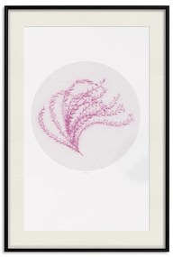 Plakát Jemná příroda - kompozice s růžovou rostlinou a kolem na světlém pozadí