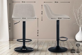 Sada 2 barových židlí Loft látka – krémová