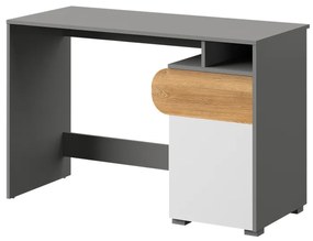 DOLMAR Psací stůl - CARINI CA8, dub nash/matná bílá/grafit