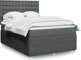 Box spring postel s matrací tmavě šedá 140x200 cm textil 3294394