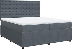 Box spring postel s matrací tmavě šedá 200x200 cm samet 3294743