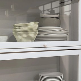 HOMCOM 4-patrový vitrínový kabinet s skládacími akrylovými dveřmi, protiskluzovým vitrinou pro studovnu, ložnici a kancelář 59x30x139 cm Bílá