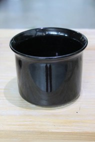 Černý keramický květináč kulatý 9cm