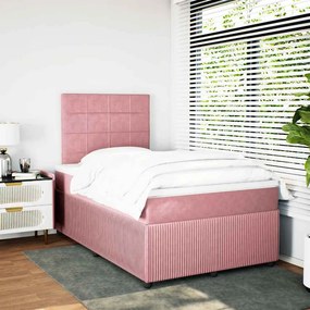 Box spring postel s matrací růžová 120x190 cm samet 3294591